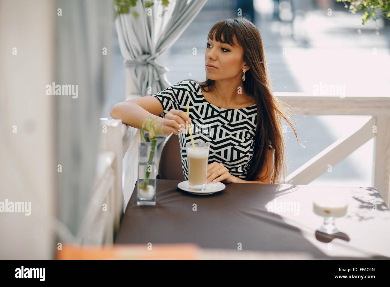 Girl in cafe Stock Photo - Alamy