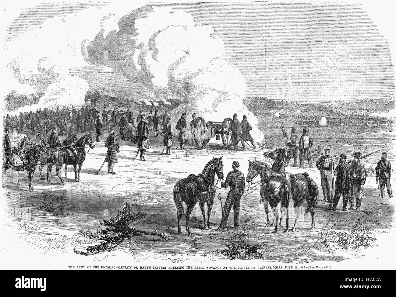 CIVIL WAR: 7 DAYS' BATTLES. /nUnion artillery fire into the advancing ...
