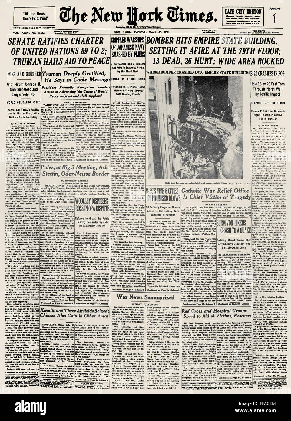 1945 newspaper new york High Resolution Stock Photography and Images ...