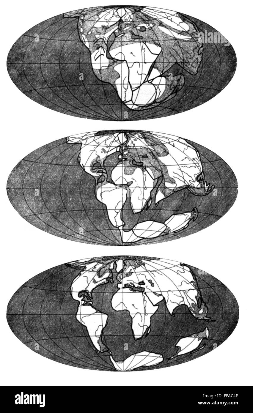 MAP: PANGAEA. /nIllustration depicting Alfred Wegener's theory of the ...
