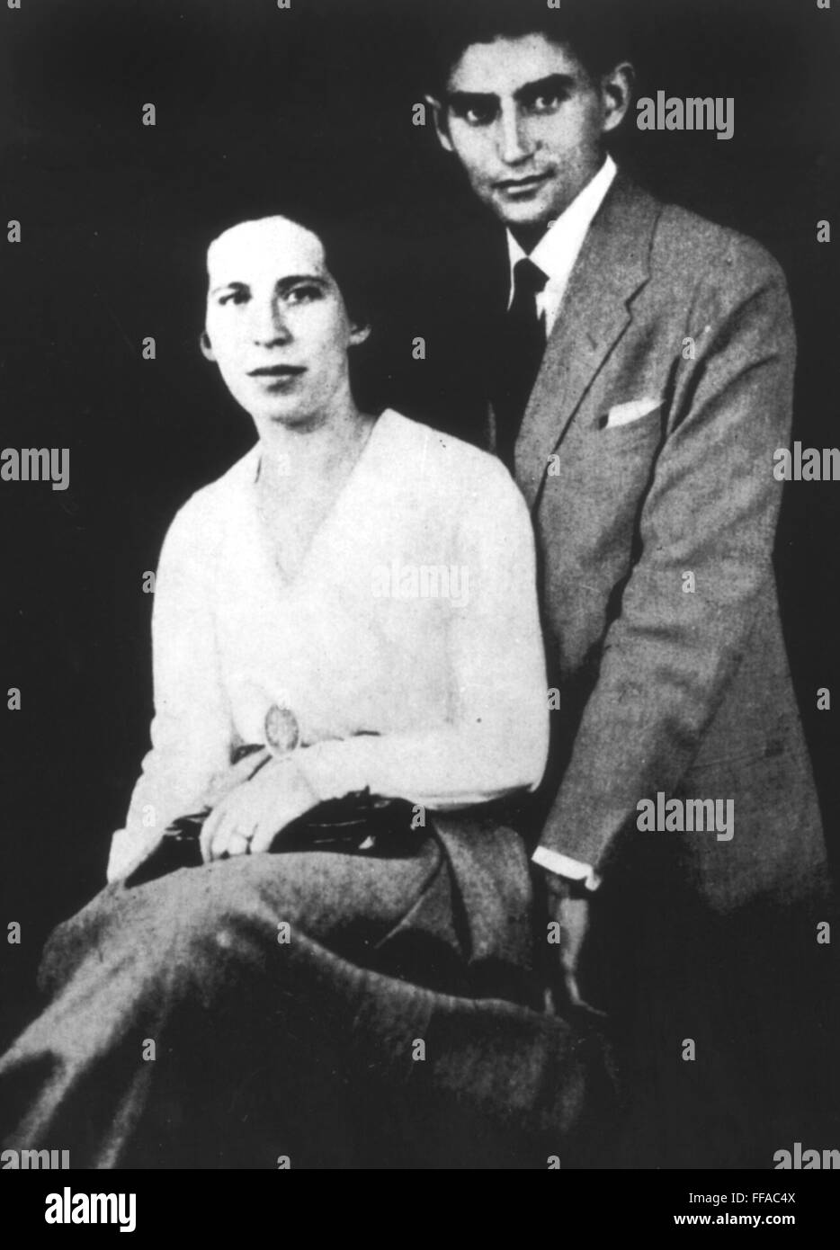 FRANZ KAFKA W/ FIANCE. /nKafka with his first fiance, Felice Bauer ...