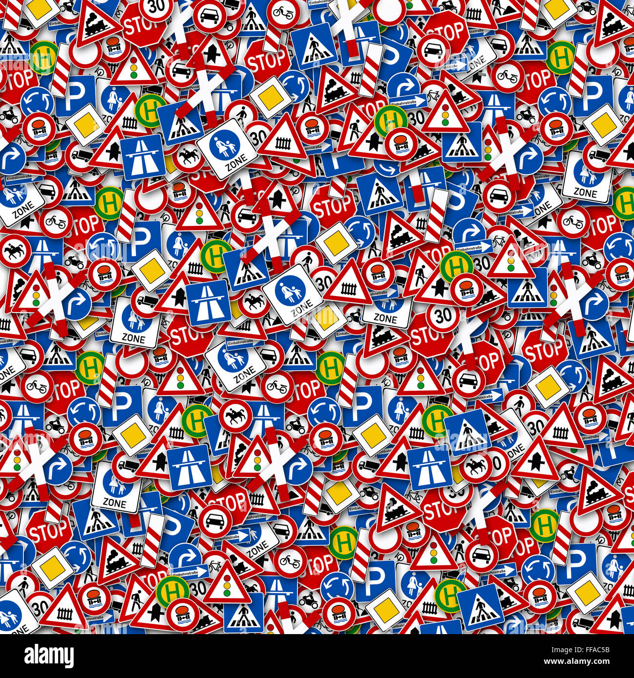 forest of street signs background Stock Photo - Alamy