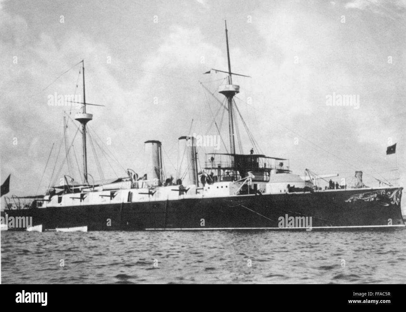 SPANISH WARSHIP, 1898. /nThe Spanish cruiser Infanta Maria Teresa ...