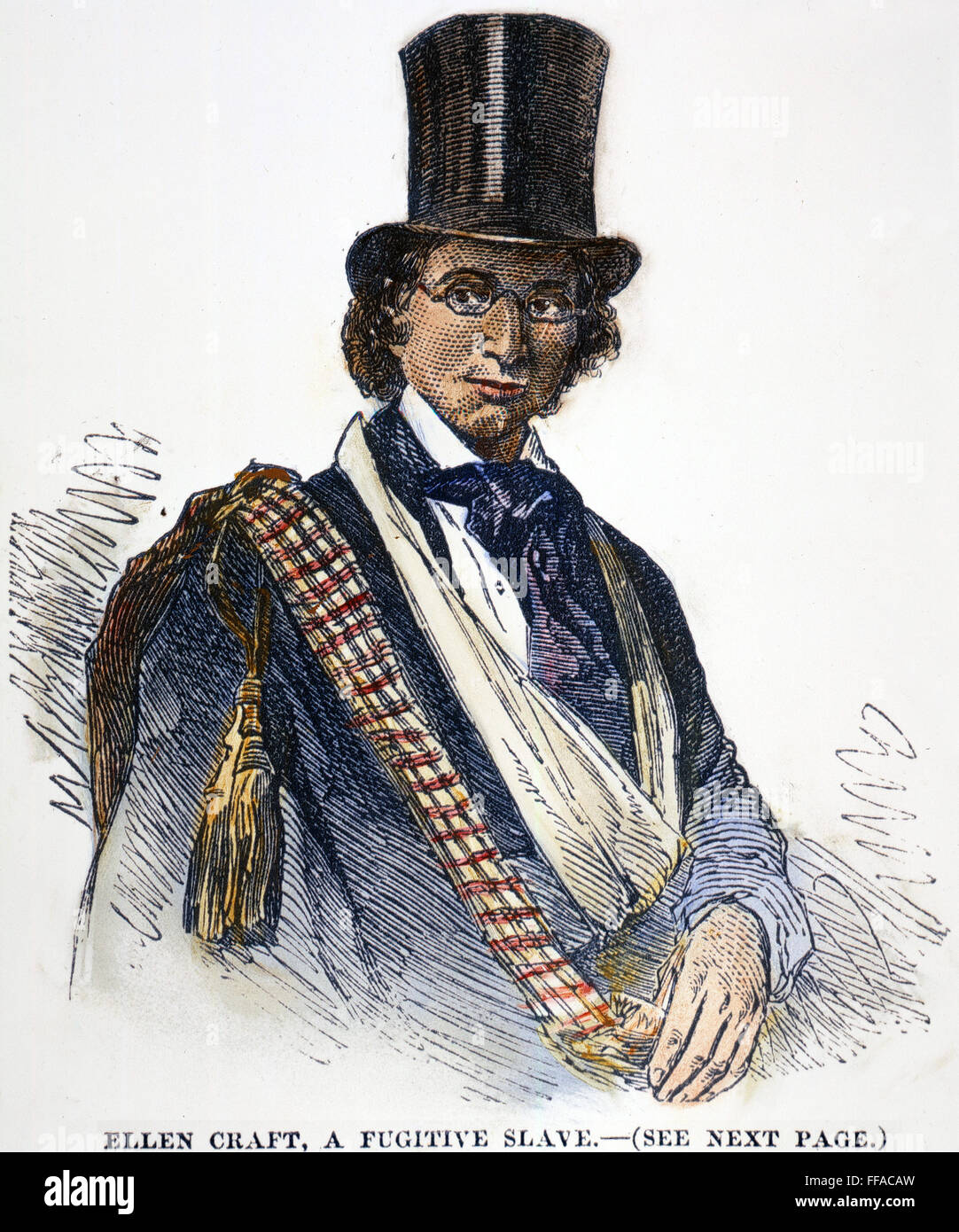 ELLEN CRAFT (1826-1897). /nEllen Craft in her disguise as a young white ...