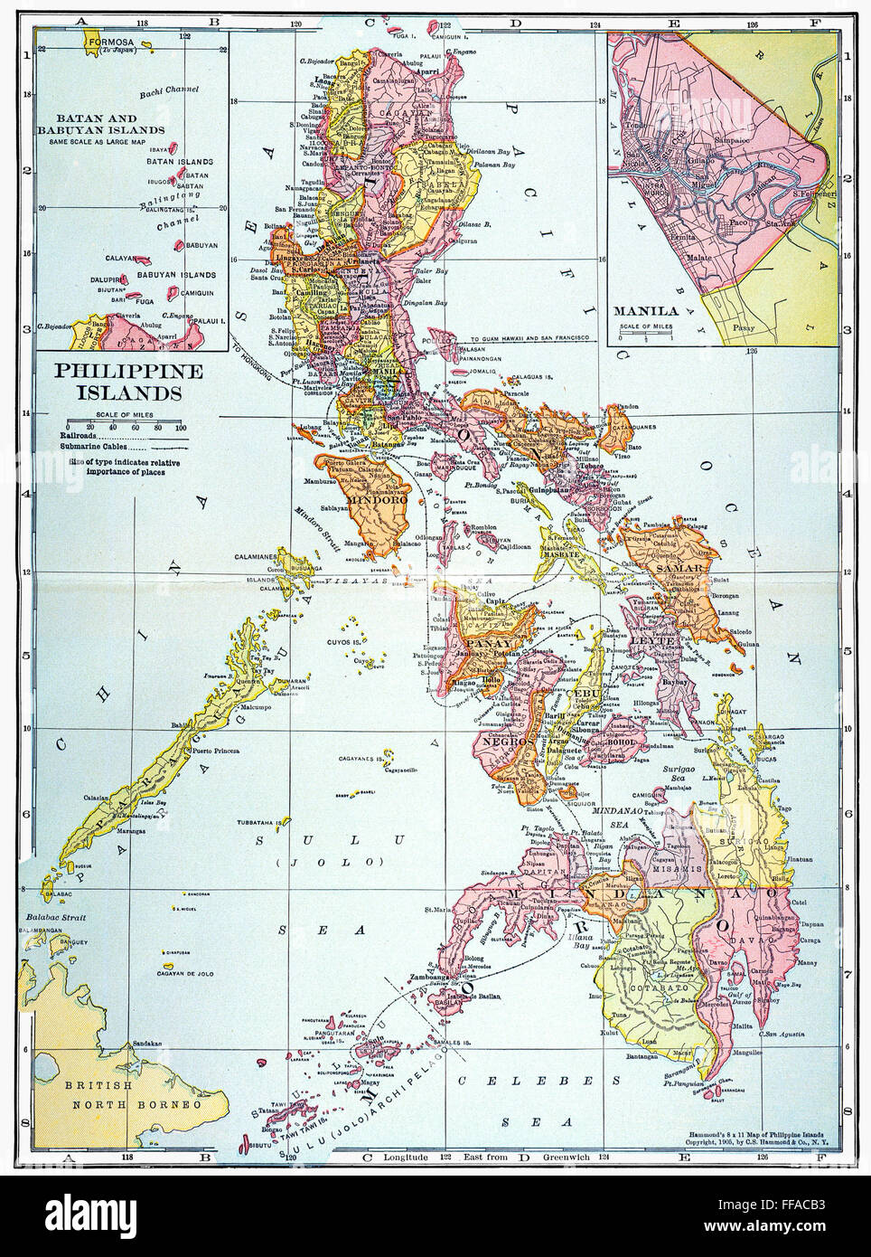 MAP: PHILIPPINES, 1905. /nMap of the Philippine Islands printed in the ...