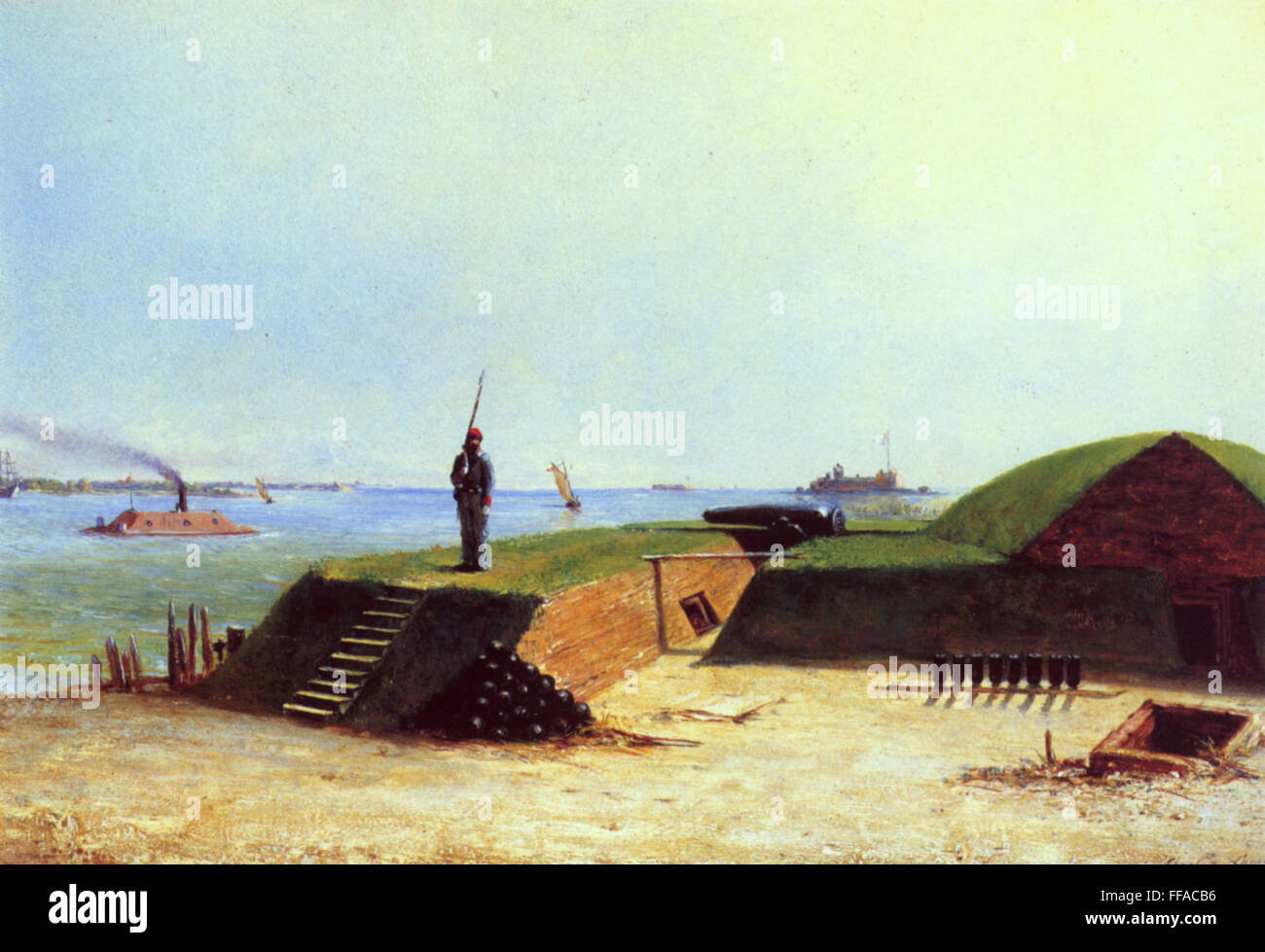 CHARLESTON BATTERY, 1864. /nConrad Wise Chapman: Battery, Lauren Street ...