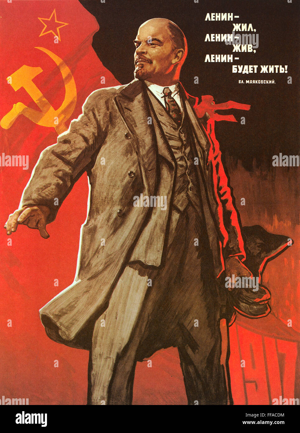 COMMUNIST POSTER, 1967. /n'Lenin lived, Lenin lives, Lenin will live ... COMMUNIST POSTER, 1967. /n'Lenin lived, Lenin lives, Lenin will live ...