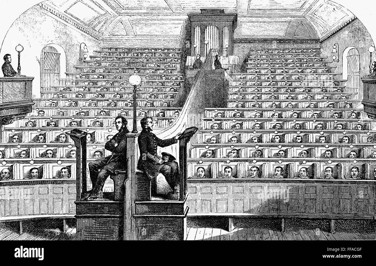 PENTONVILLE PRISON. /nThe prisoners' chapel at Pentonville Prison ...