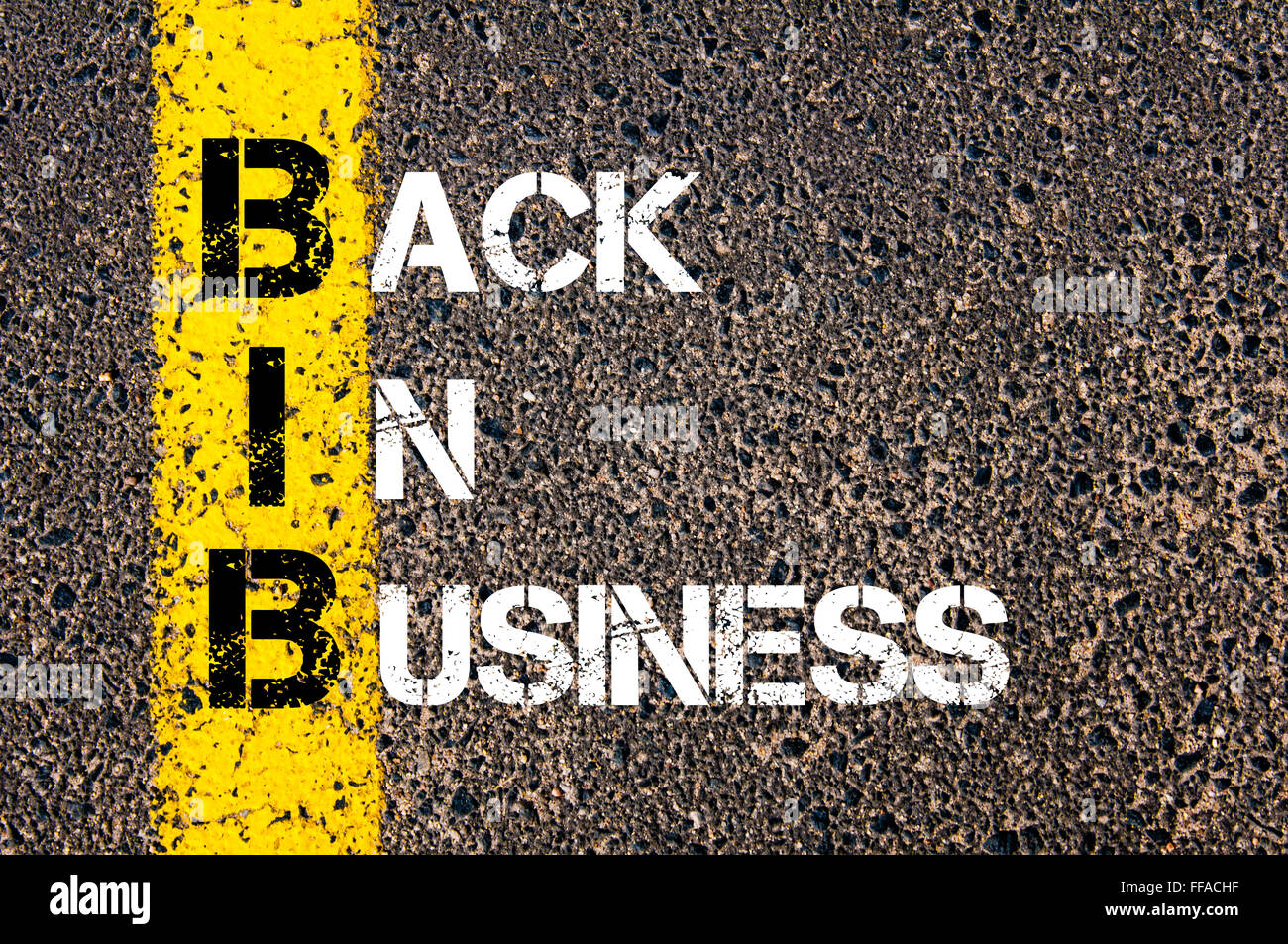 Concept image of Business Acronym BIB Back In Business written over ...