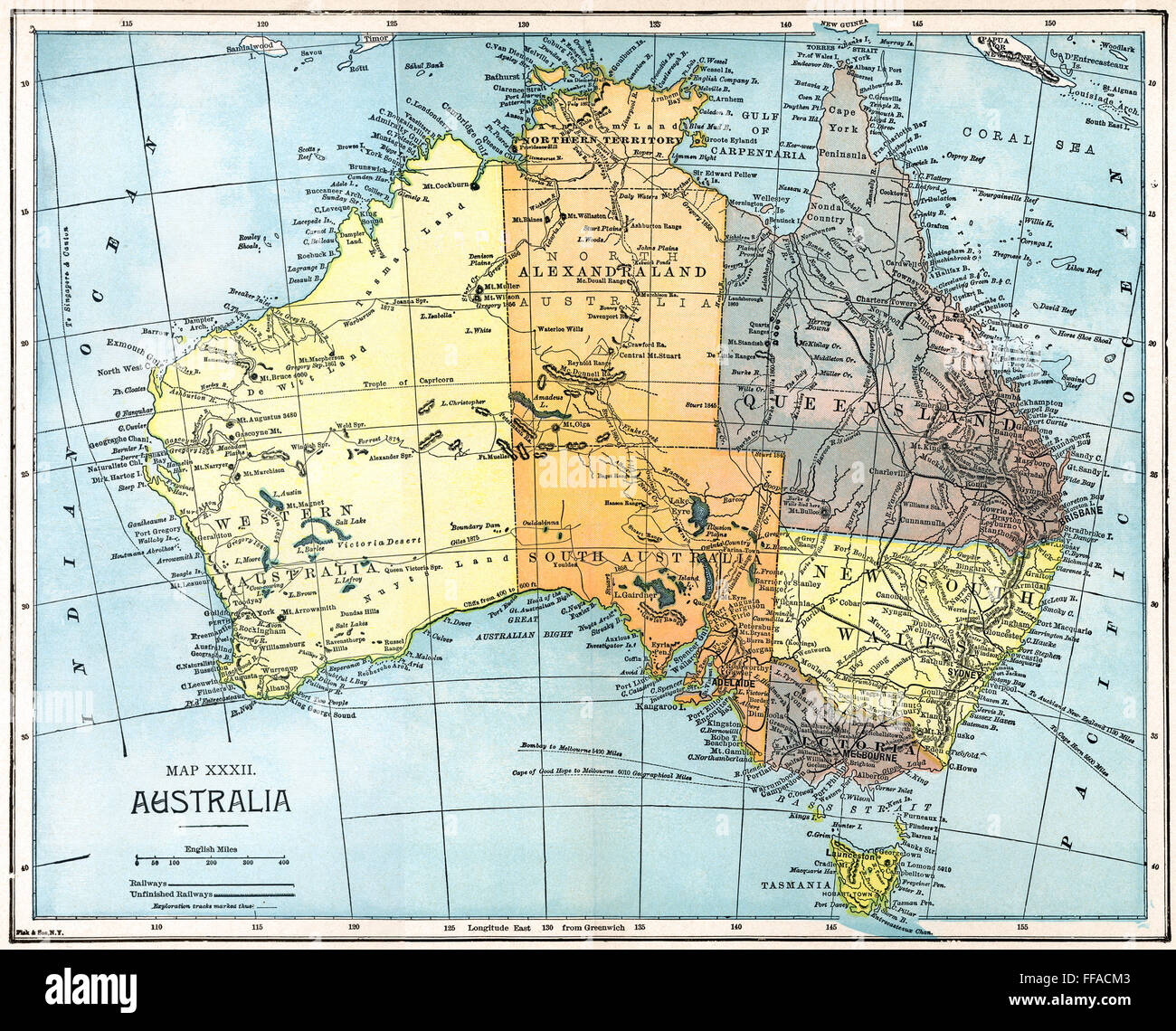 MAP: AUSTRALIA, c1890. /nMap of Australia, c1890, published in the ...