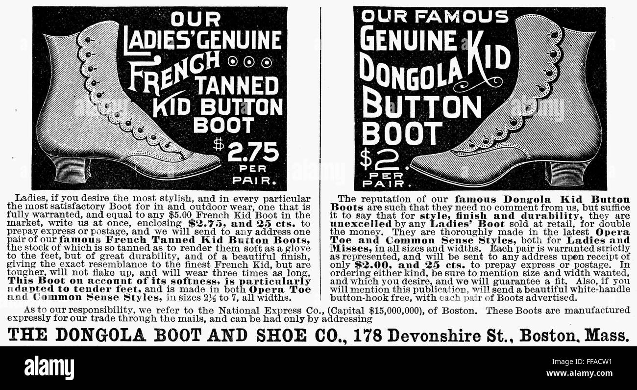 SHOE ADERTISEMENT, 1888. /nAmerican magazine advertisement, 1888, for ...