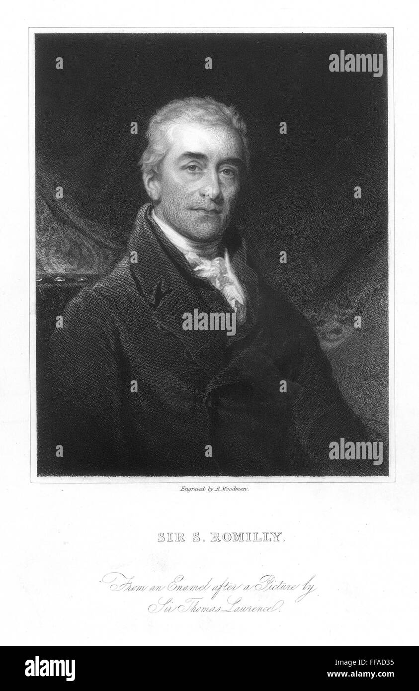 SAMUEL ROMILLY (1757-1818). /nEnglish lawyer and law reformer. Steel ...