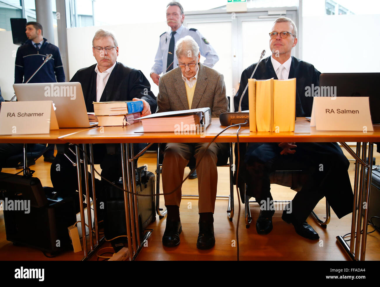 Detmold, Germany. 11th Feb, 2016. Former Auschwitz guard Reinhold ...