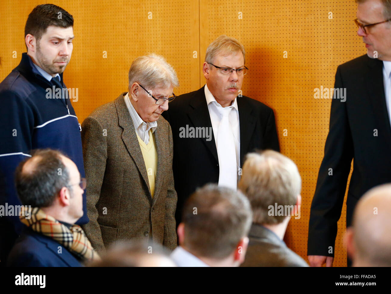 Detmold, Germany. 11th Feb, 2016. Former Auschwitz guard Reinhold ...