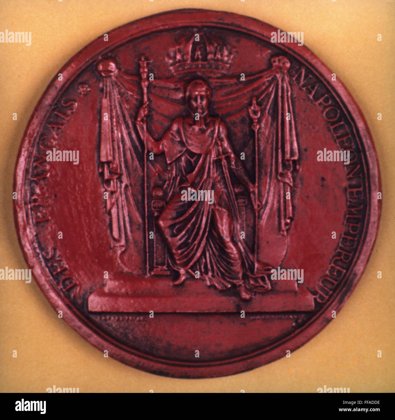 SEAL OF NAPOLEON I. /nThe imprint on wax of Napoleon I's imperial seal ...