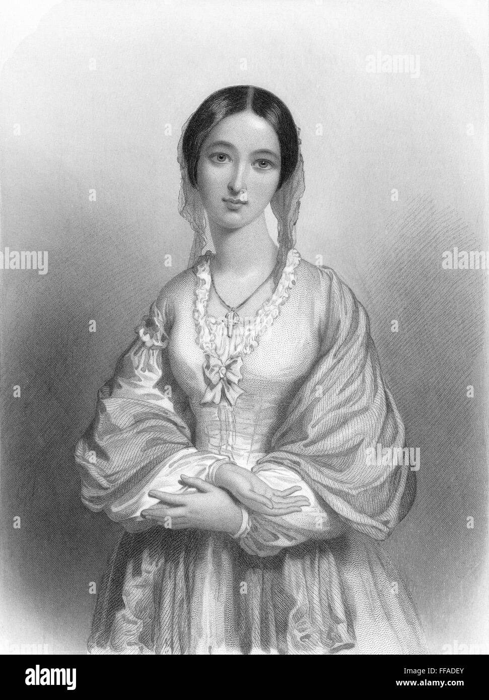 FLORENCE NIGHTINGALE /n(1820-1910). English nurse. Steel engraving ...