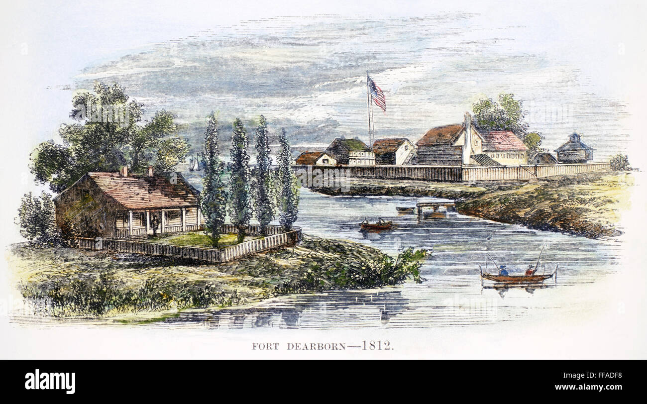 FORT DEARBORN, 1812. /nOn the site of Chicago, Illinois, as it looked ...