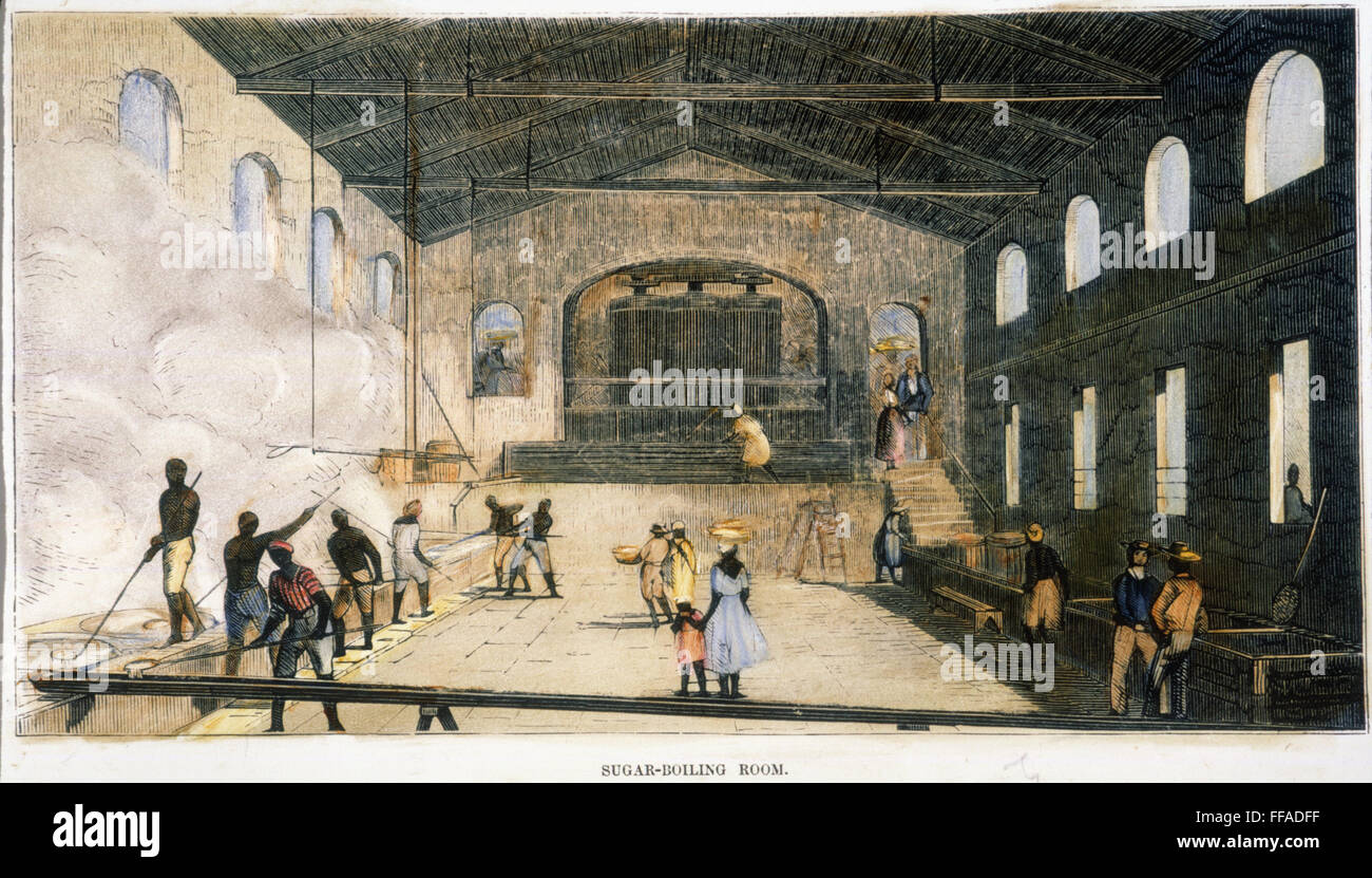 SLAVERY: WEST INDIES./nSlaves working in the boiling room of a West ...