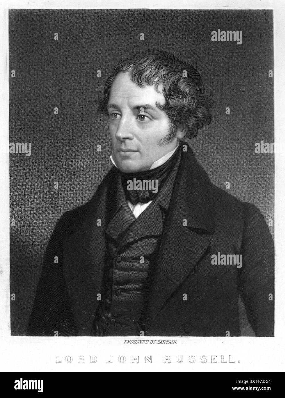 LORD JOHN RUSSELL /n(1792-1878). English statesman. Mezzotint engraving ...