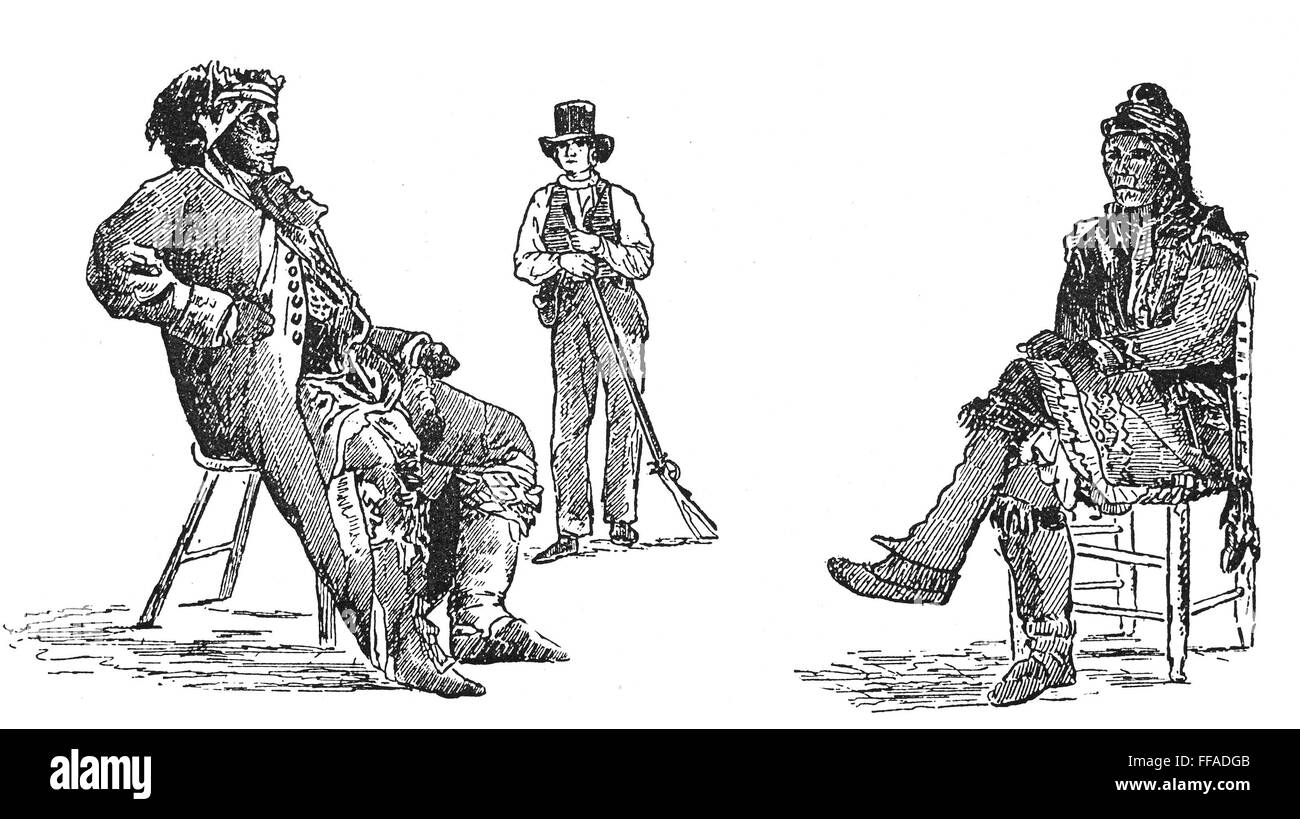 CREEK CHIEFS & SQUATTER. /nTwo chiefs of the Creek nation and a Georgia ...