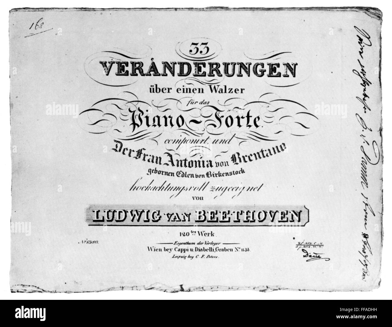 'DIABELLI' VARIATIONS. /nOriginal edition of Beethoven's "Variations ...