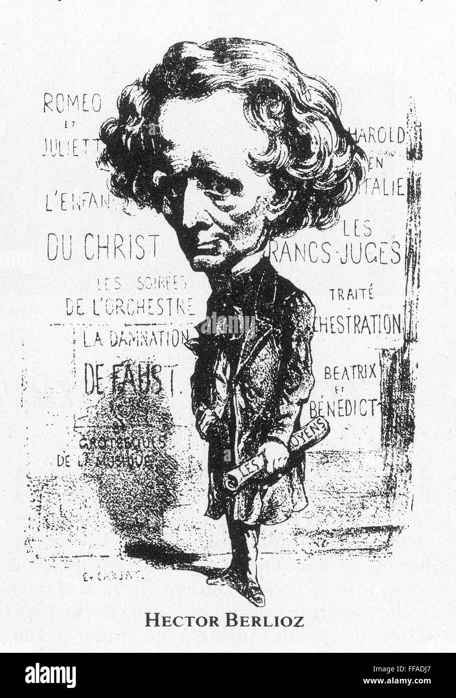 HECTOR BERLIOZ (1803-1869). /nFrench composer. Caricature, 19th century ...