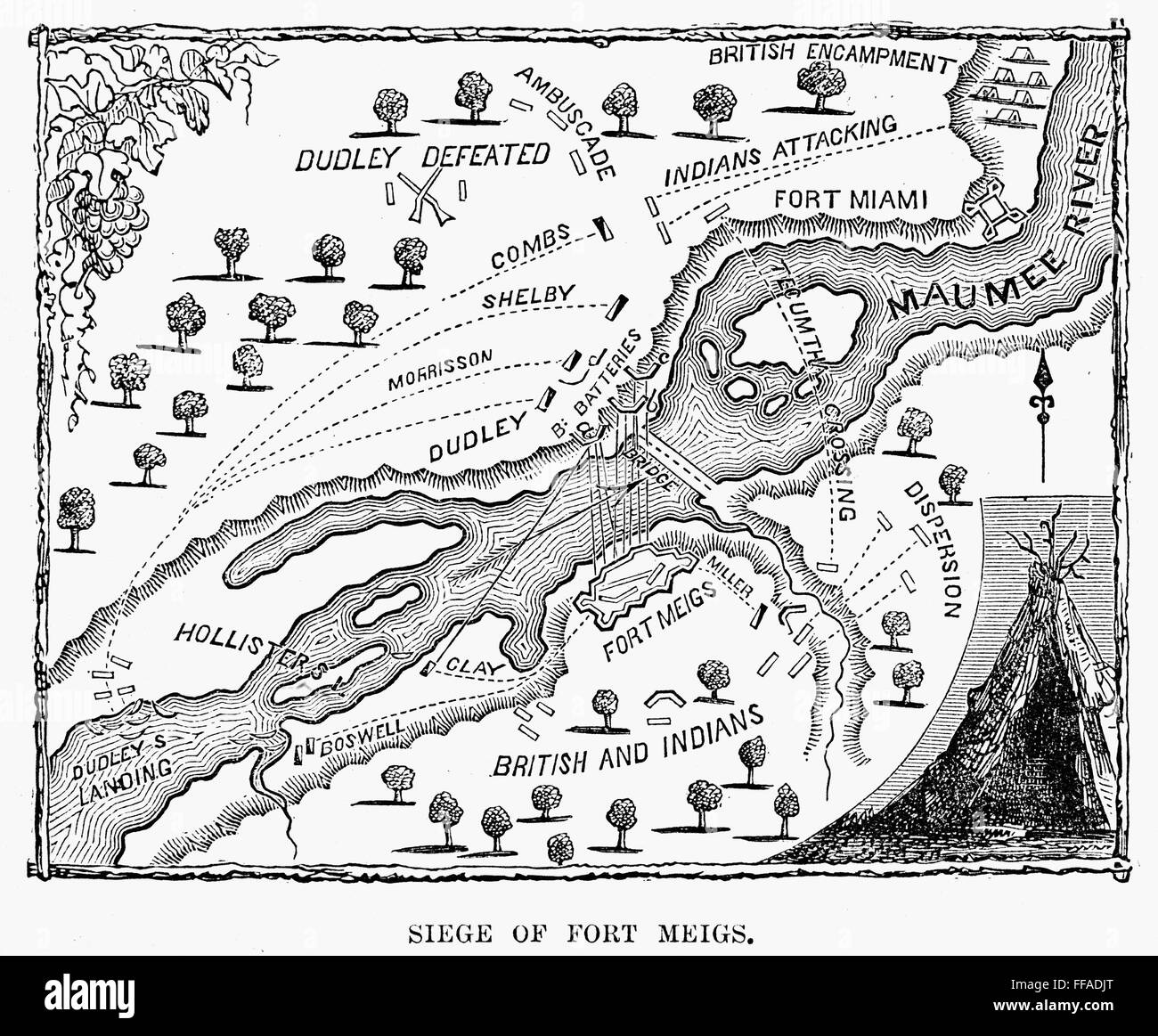 WAR OF 1812: FORT MEIGS. /nThe siege of Fort Meigs, Ohio, 1-9 May 1813 Stock Photo - Alamy