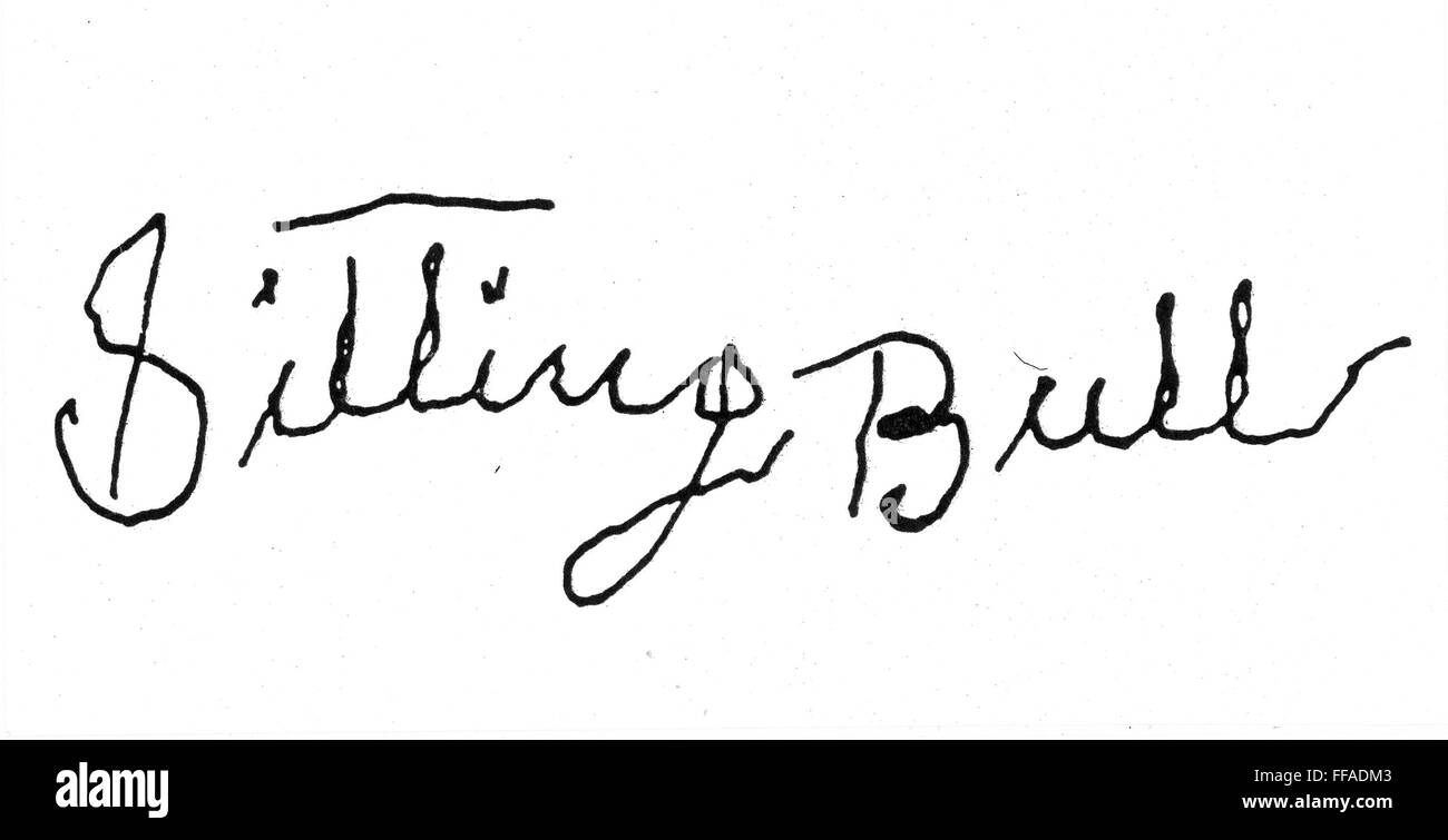 SITTING BULL (c1831-1890). /nSioux Native American leader. Autograph ...