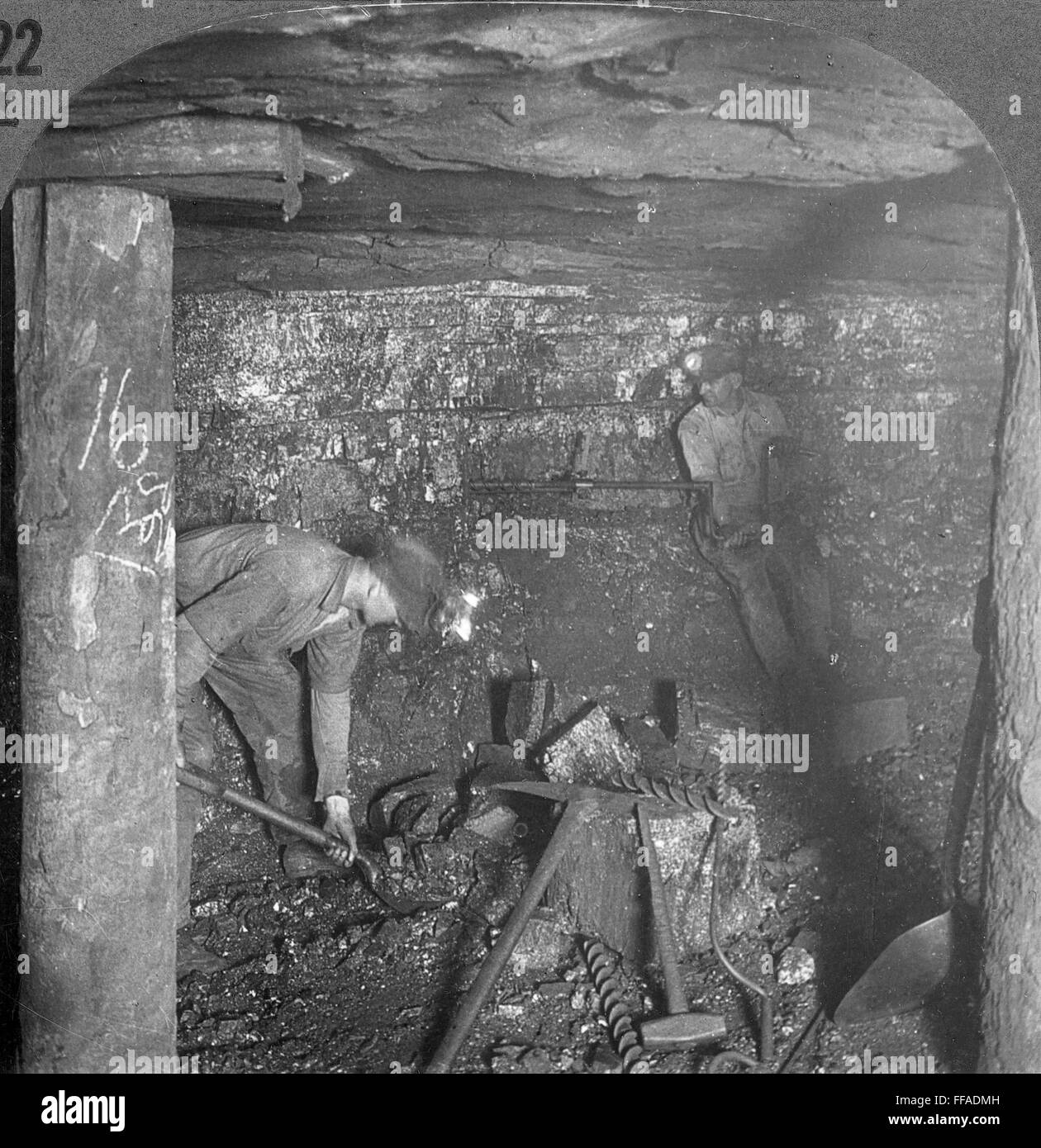 PENNSYLVANIA: COAL MINERS. /nMiners at work in an anthracite coal mine ...