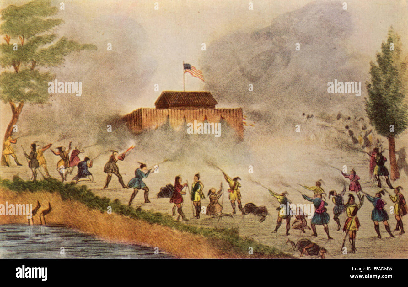 FLORIDA: SEMINOLE WAR 1837. /nA Seminole Native American attack on a ...
