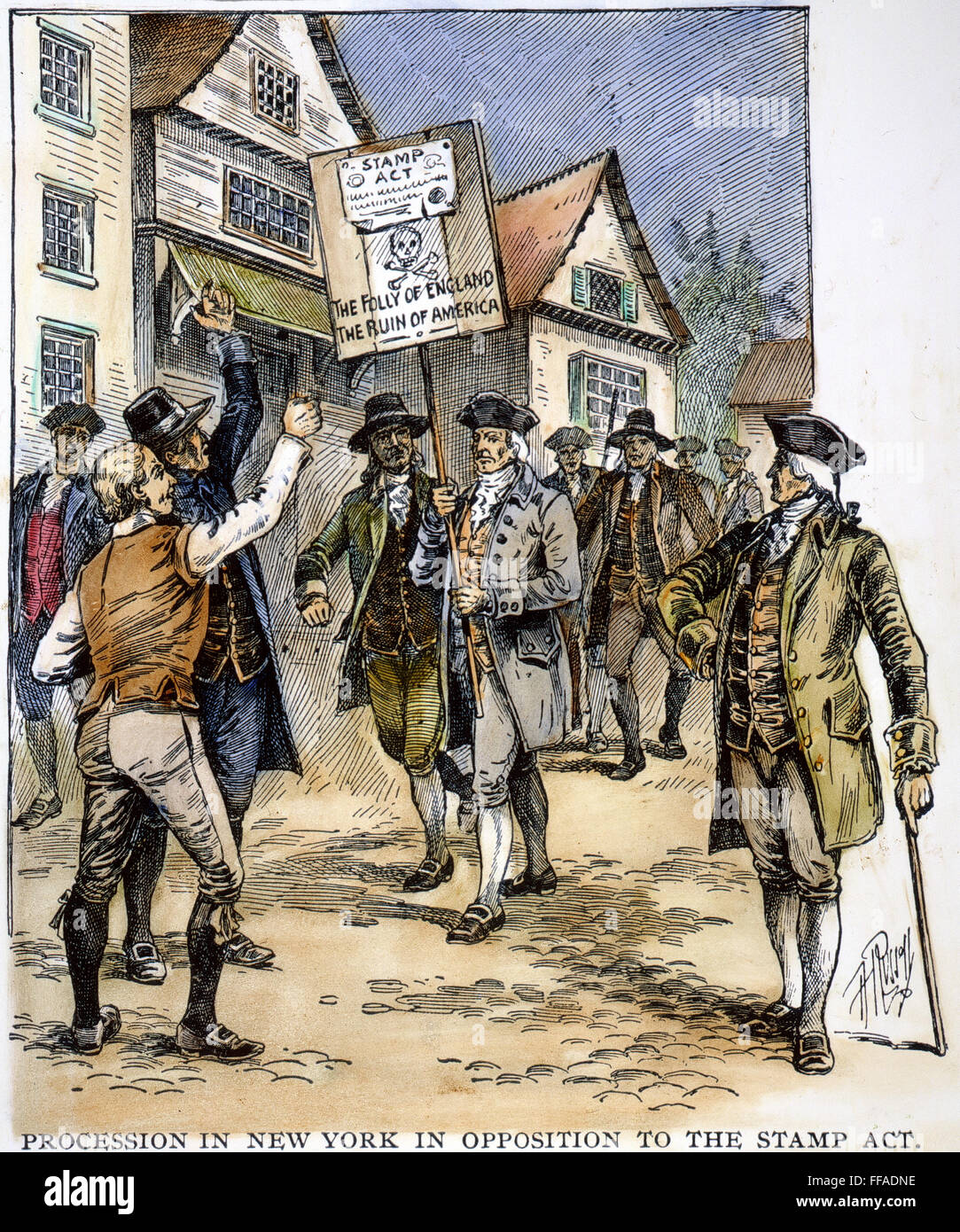 NEW YORK: STAMP ACT , 1765. /nA procession in New York, 1765, in ...