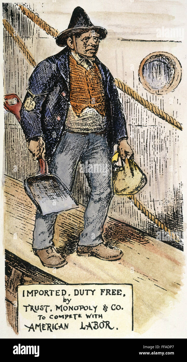 ANTI-IMMIGRANT CARTOON. /n'Imported Duty Free.' American cartoon by W.A ...