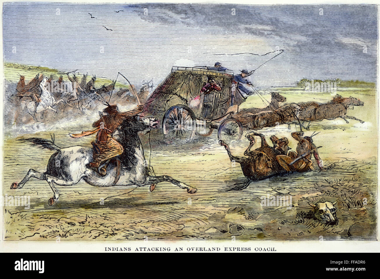 Stagecoach indian attack hi-res stock photography and images - Alamy
