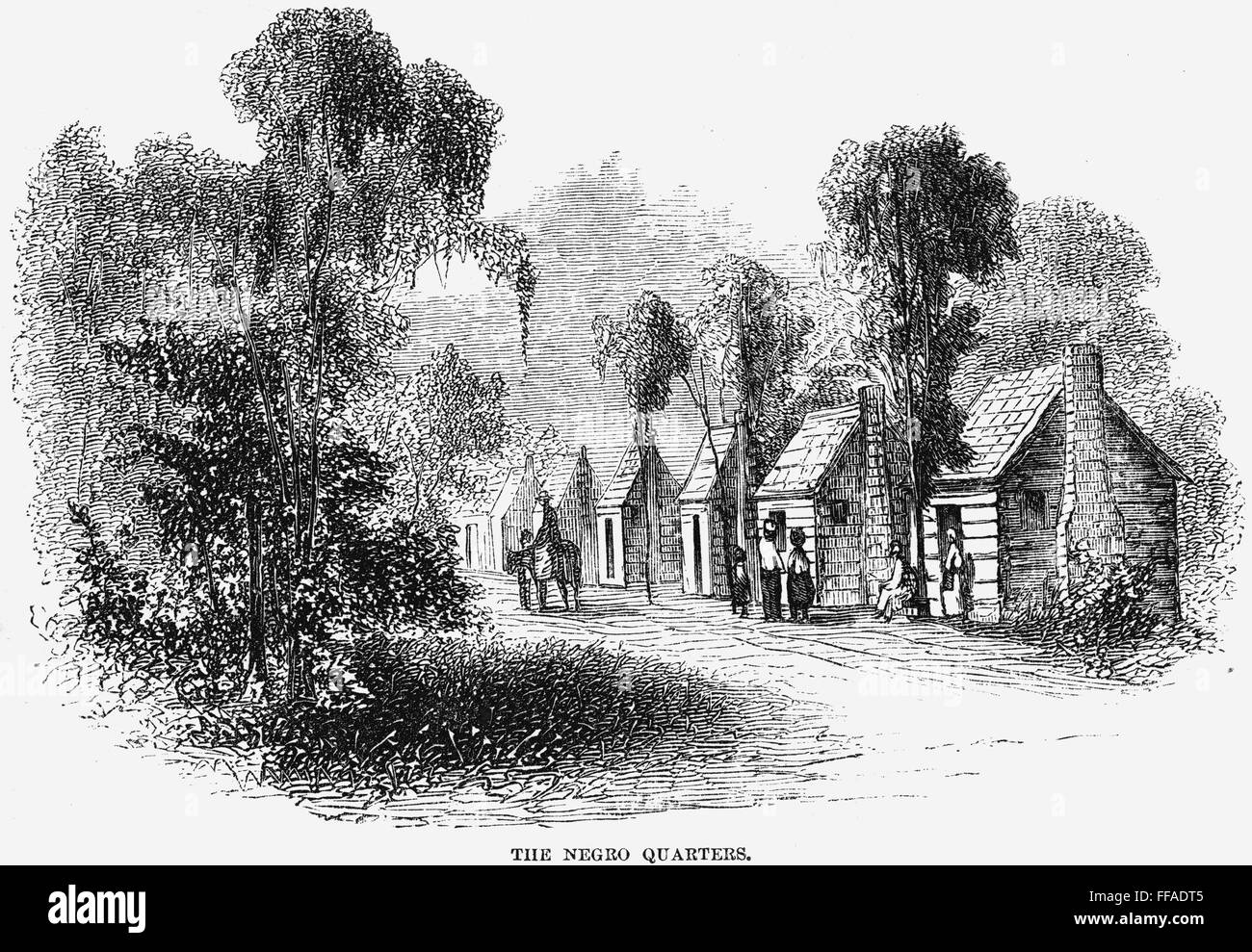 SLAVERY: RICE PLANTATION. /nSlave quarters on a rice plantation in ...