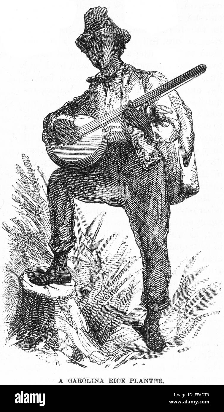 RICE PLANTATION SLAVE./nSlave on a South Carolina rice plantation: wood ...