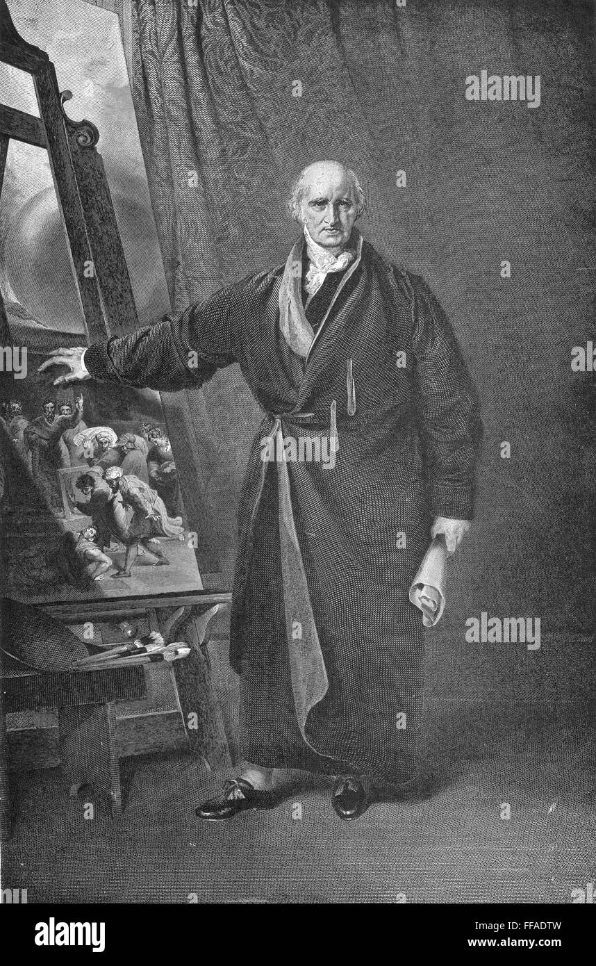 BENJAMIN WEST (1738-1820). /nAmerican painter. Steel engraving, 19th ...