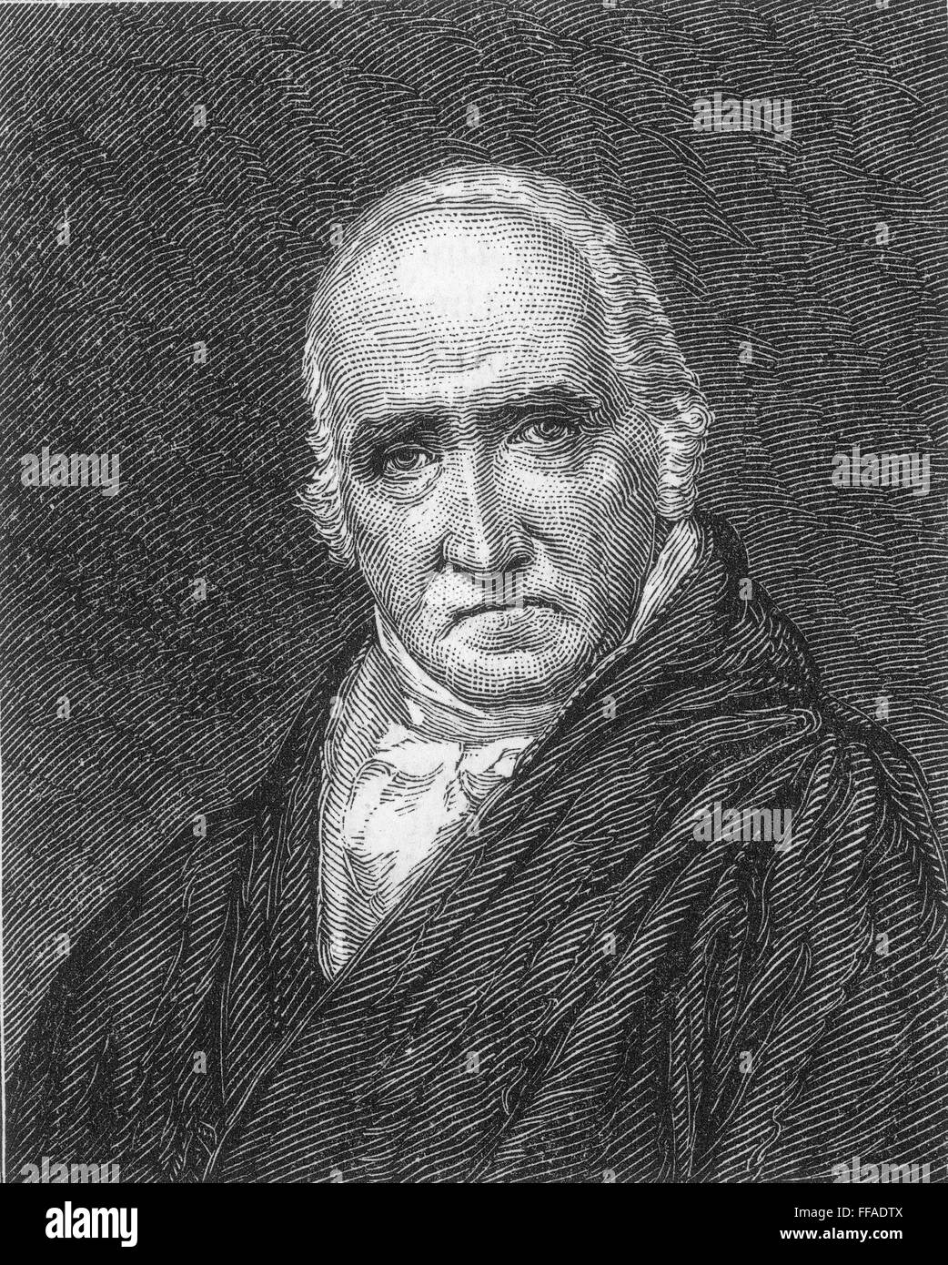 BENJAMIN WEST (1738-1820). /nAmerican painter. Wood engraving, American ...