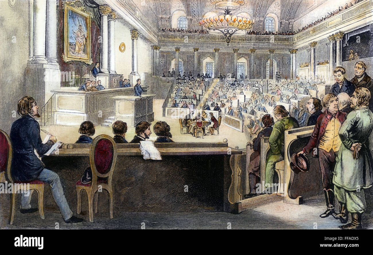 AUSTRIAN ASSEMBLY, 1848. /nThe meeting of the first Austrian ...