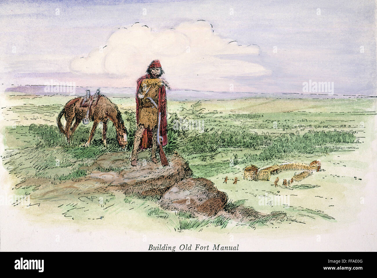 FORT MANUEL, MONTANA. /nManuel Lisa, a fur trader in Montana territory ...