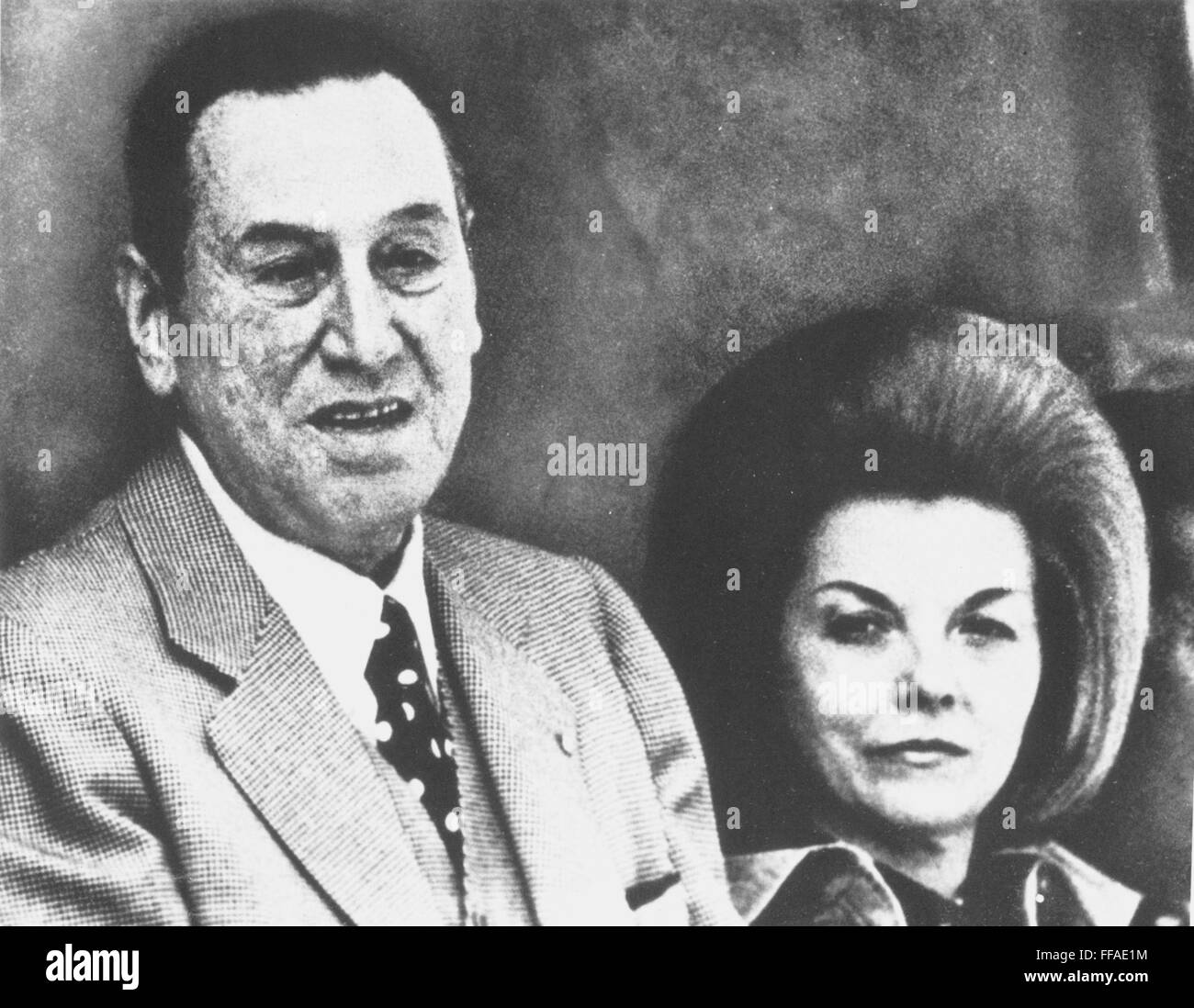 JUAN PERON W/ WIFE, 1973. /nJuan Peron (1895-1974), Argentine ...