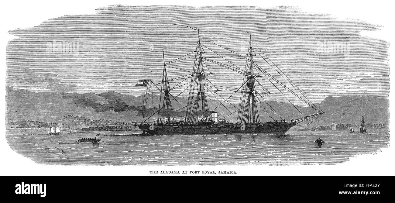 JAMAICA: CSS ALABAMA, 1863. /nThe CSS Alabama anchored at Port Royal ...