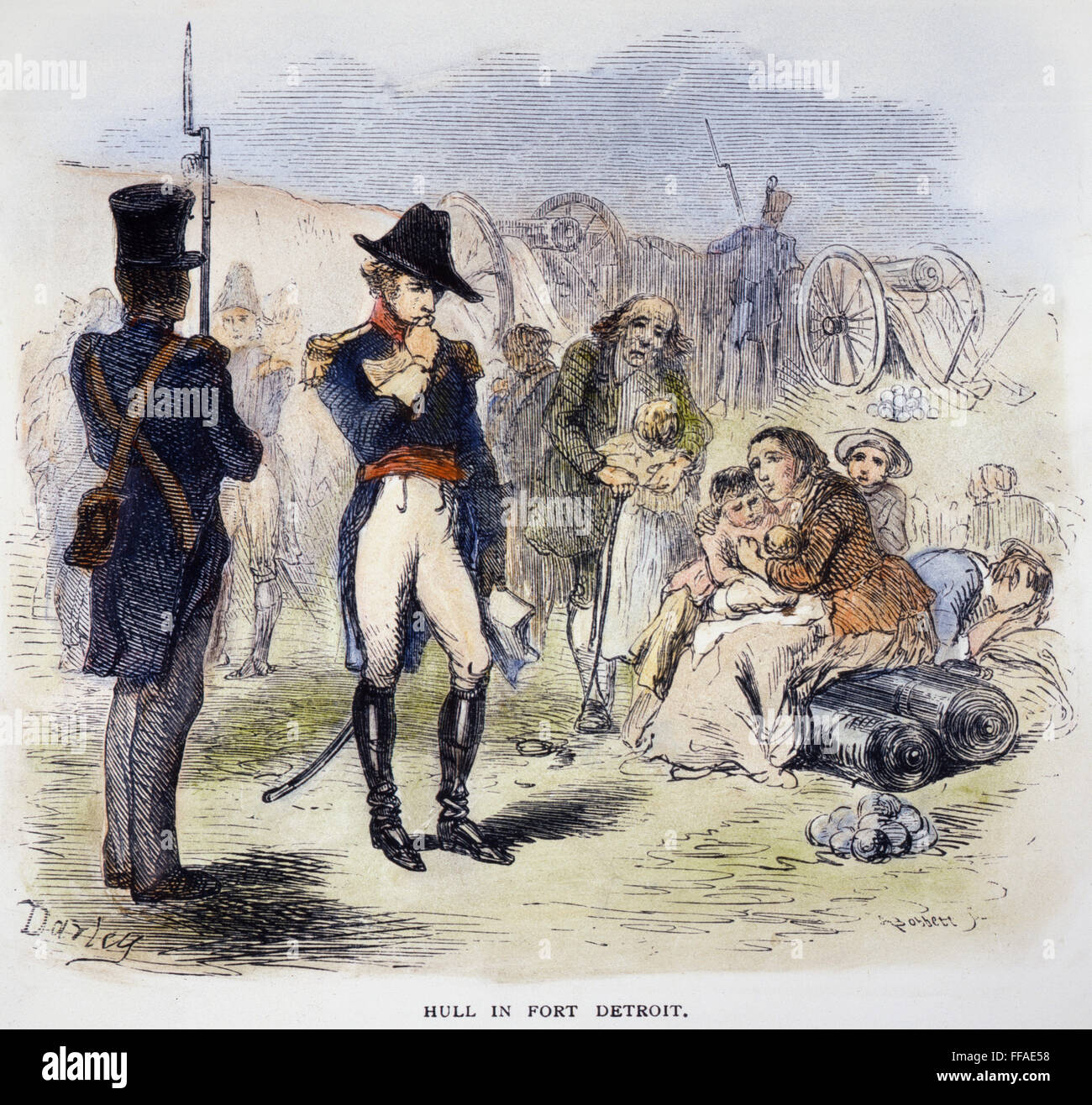 WAR OF 1812: FORT DETROIT. /nU.S. General William Hull arriving at his ...