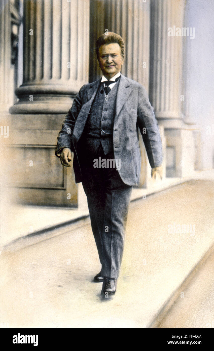 ROBERT M. LA FOLLETTE /n(1855-1925). American politician. Oil over a ...