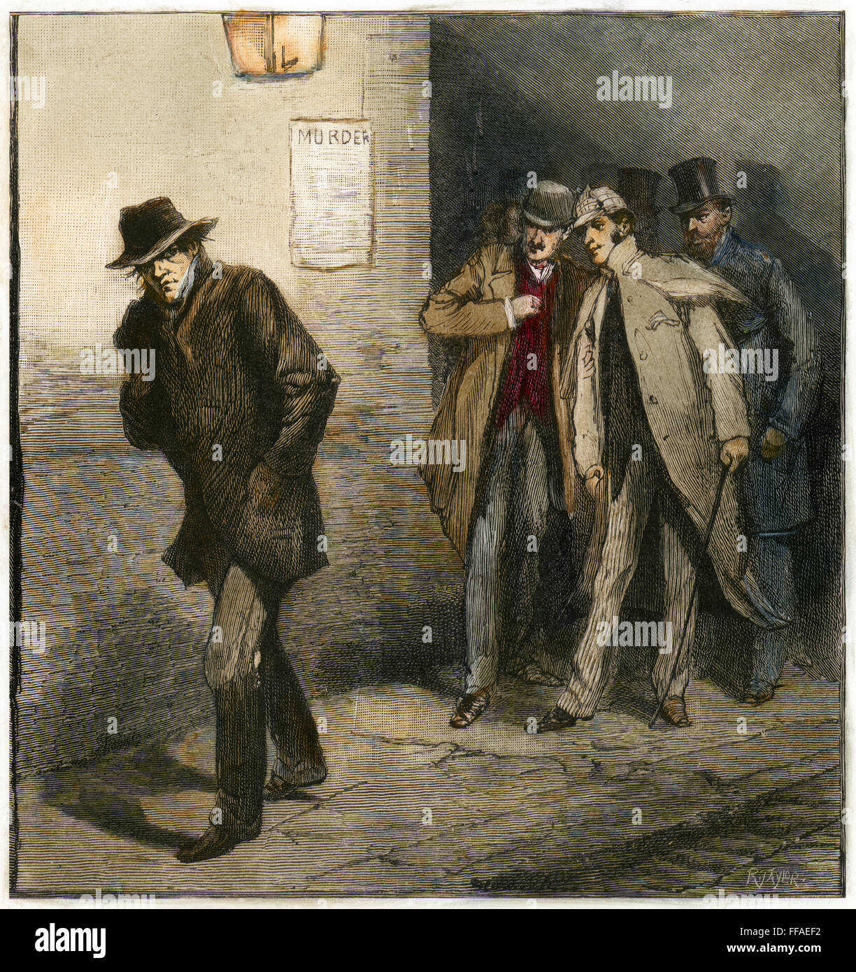 JACK THE RIPPER. /nMembers of the Vigilance Committee scrutinize a ...