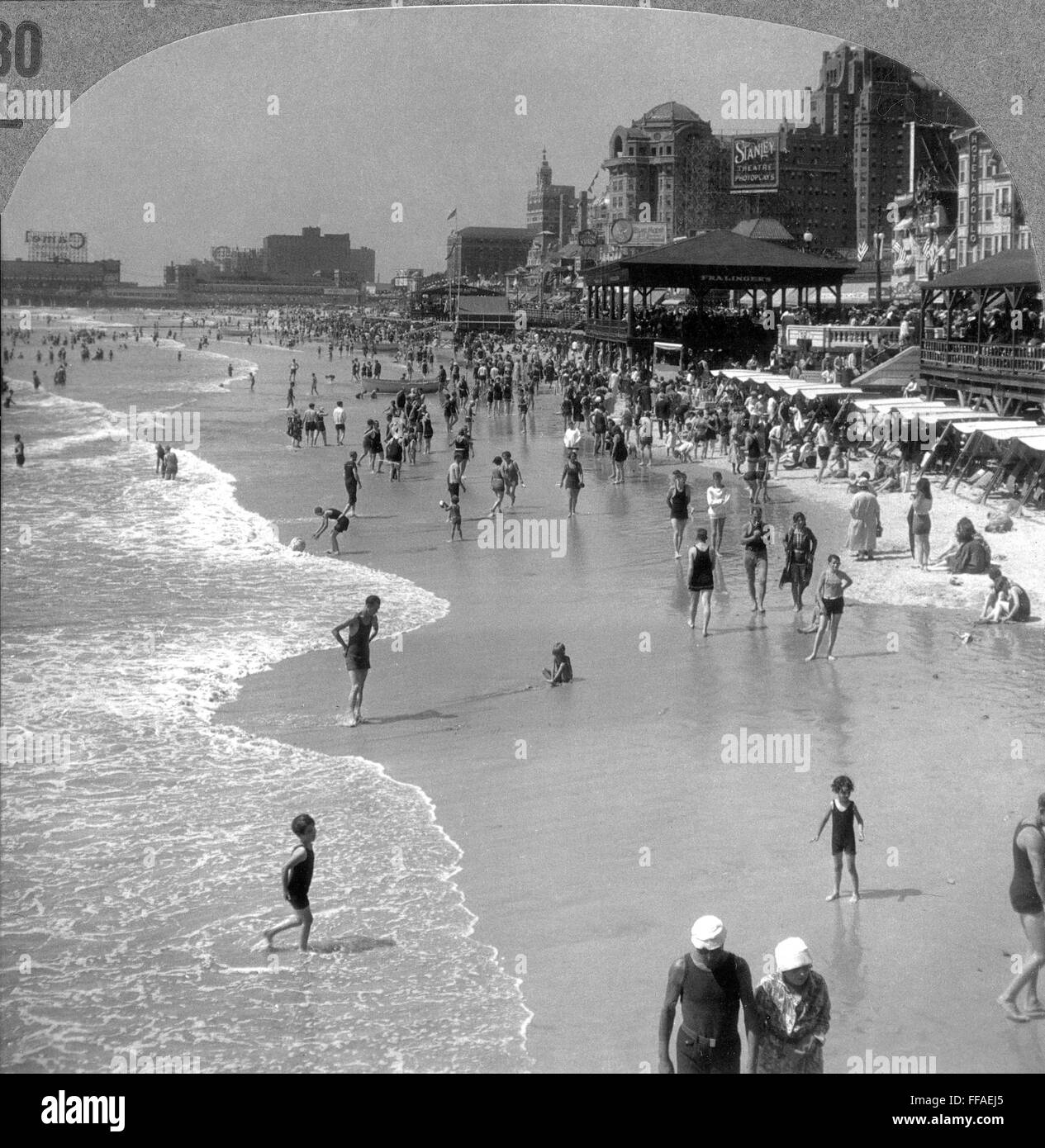Seaside resort swimming Black and White Stock Photos & Images - Alamy