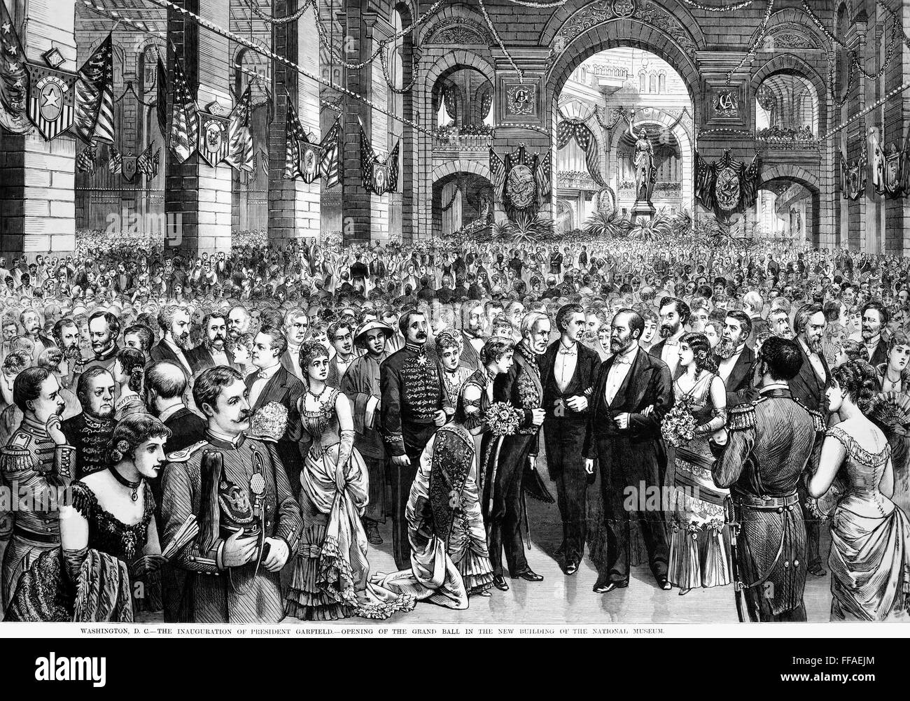 GARFIELD INAUGURATION, 1881. /nThe inaugural ball at the Smithsonian ...