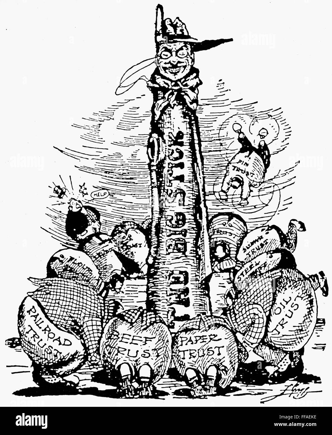 ROOSEVELT CARTOON, c1904. /nAmerican cartoon, c1904, of President ...