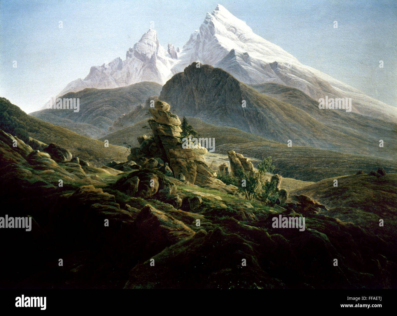 FRIEDRICH: WATZMANN./nDer Watzmann. Oil on canvas by Caspar David ...