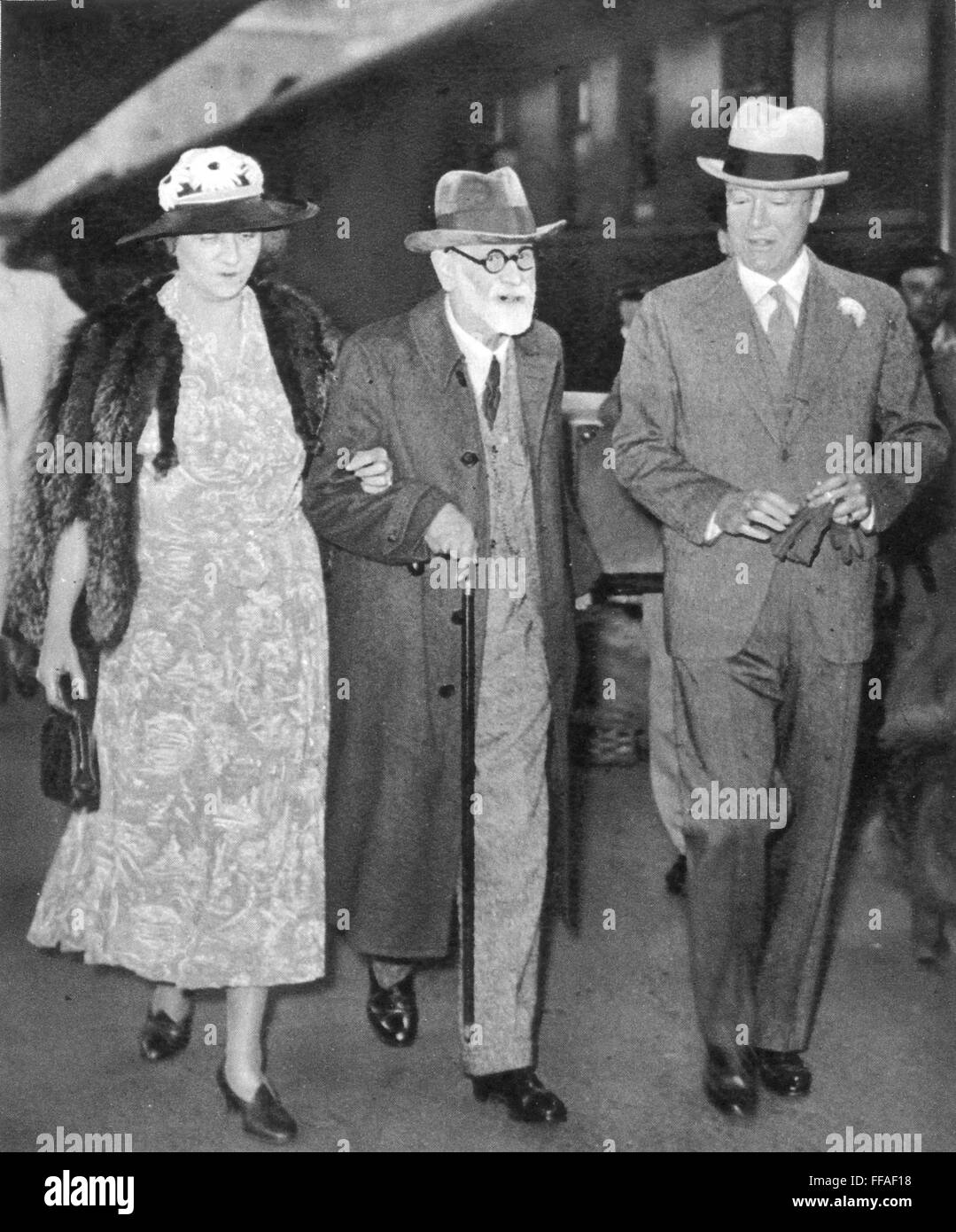 SIGMUND FREUD (1856-1939) /nchanging trains in Paris on his way from ...