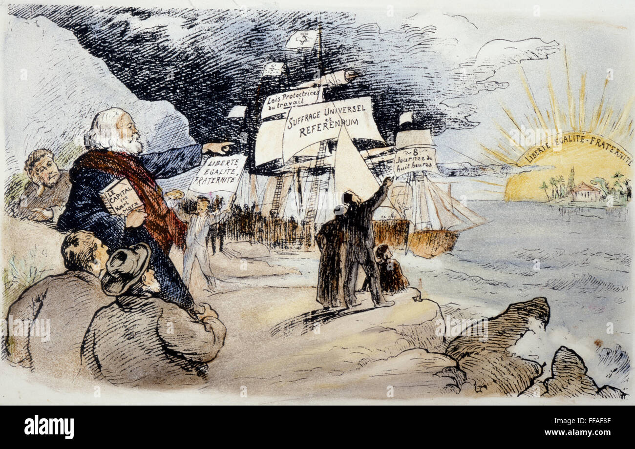 MARXISM, c1891. /n'The Promised Land of Marxism.' Karl Marx (1818-1883 ...